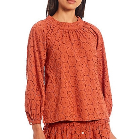 Roller Rabbit | Tops | Roller Rabbit Glyn Eyelet Lace Blouse In Terra ...